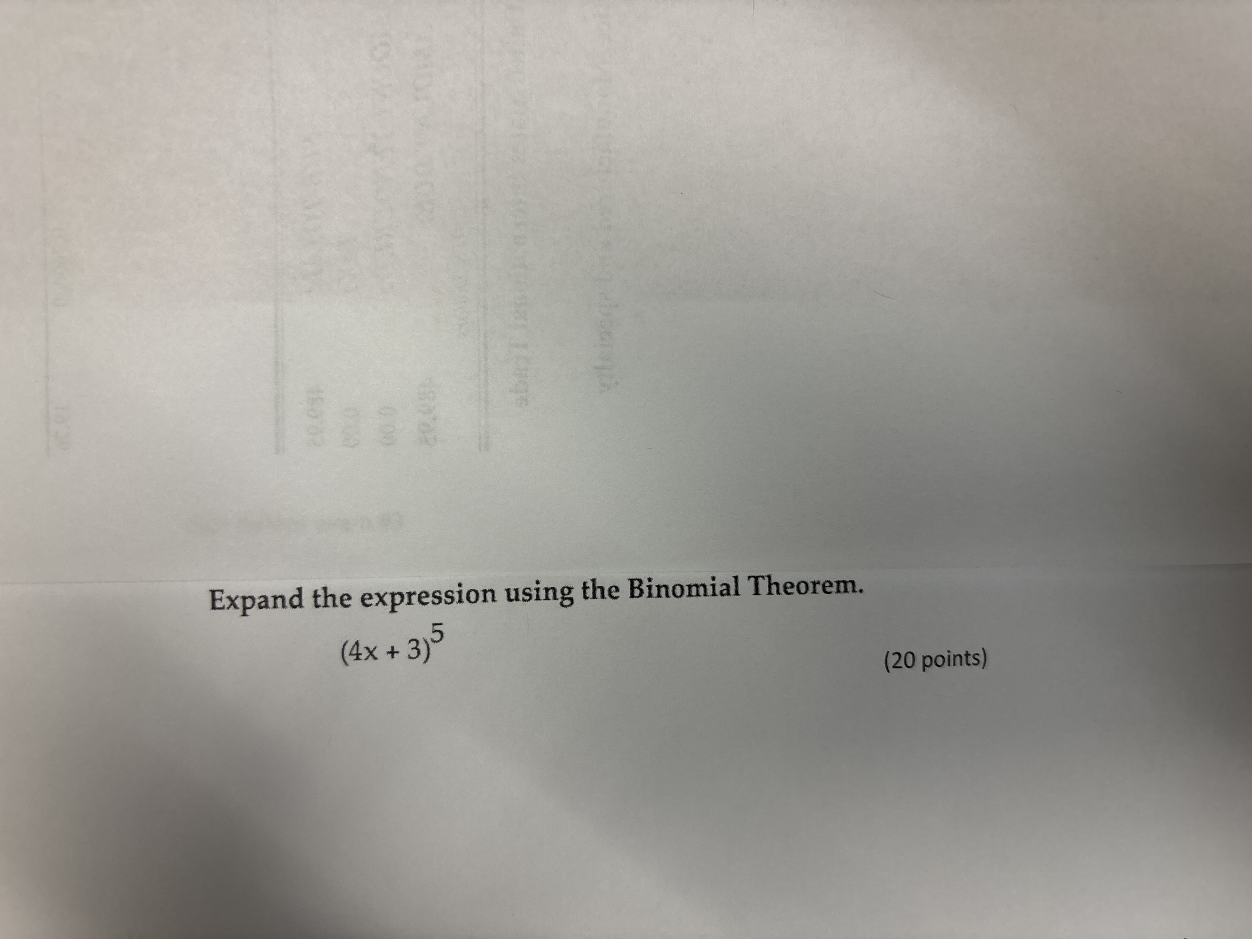 Solved Expand the expression using the Binomial | Chegg.com