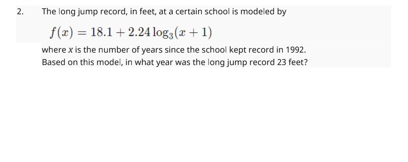 Solved The long jump record, in feet, at a certain school is | Chegg.com