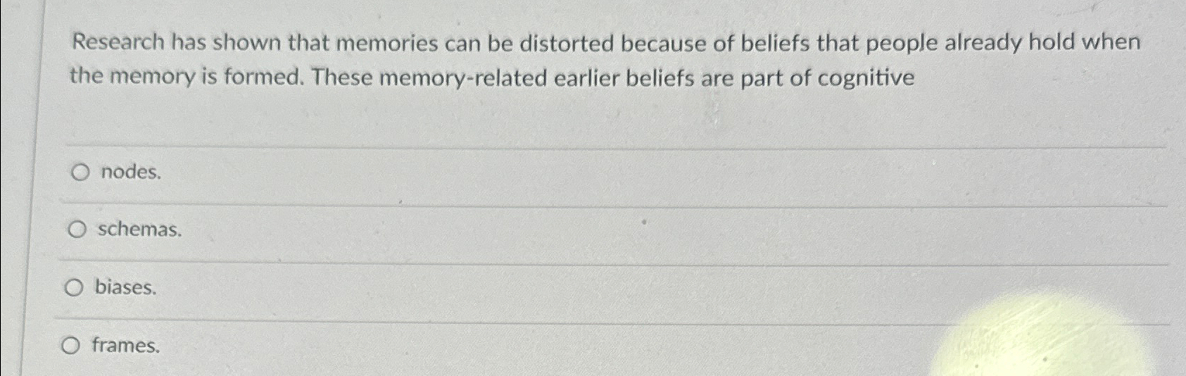 Solved Research has shown that memories can be distorted | Chegg.com
