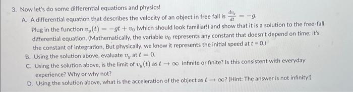 Solved 3. Now let's do some differential equations and | Chegg.com