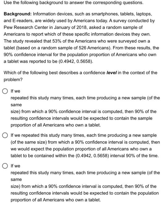 Solved Use the following background to answer the | Chegg.com