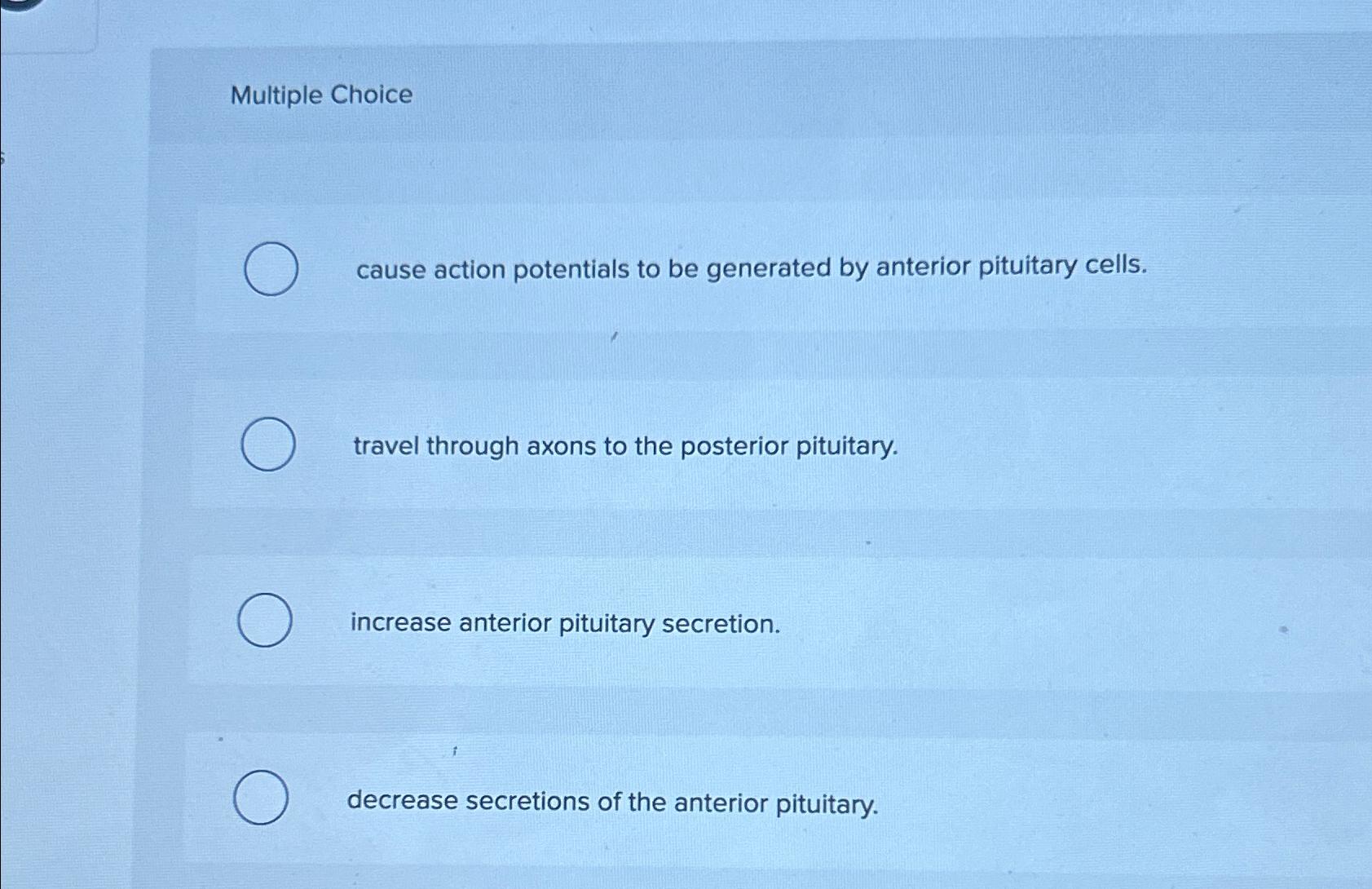 Solved Multiple Choicecause action potentials to be | Chegg.com