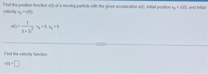 Solved Find the position function x(t) of a moving particle | Chegg.com