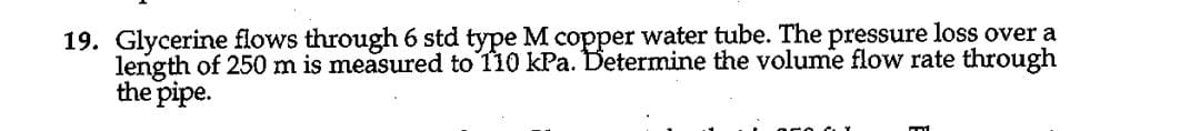 Solved Glycerine flows through 6 ﻿std type M ﻿copper water | Chegg.com