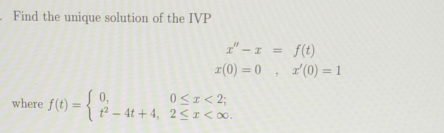 Solved Find the unique solution of the IVP | Chegg.com