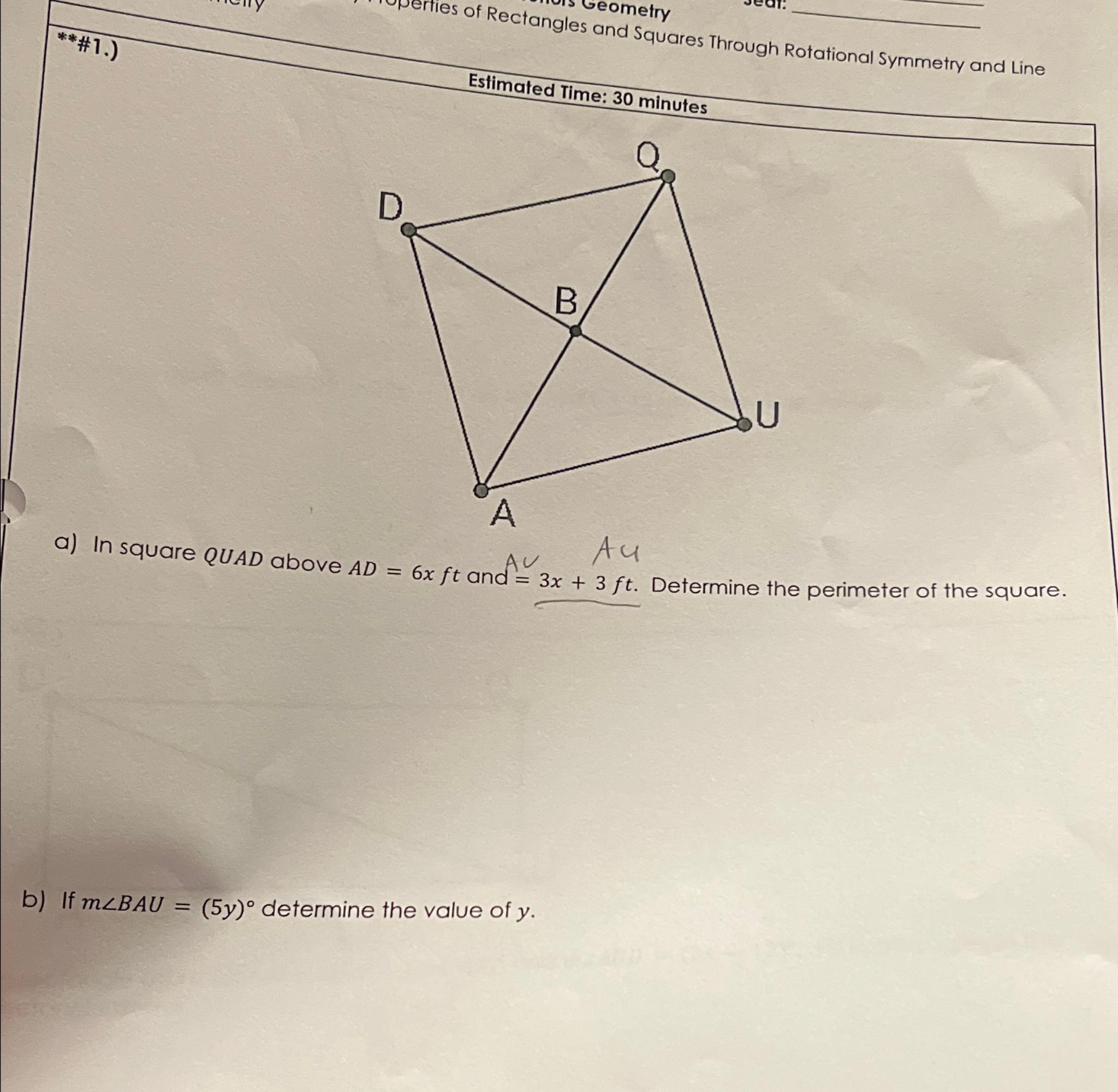 Solved lies of Rectangles and Squares Through Rotational | Chegg.com