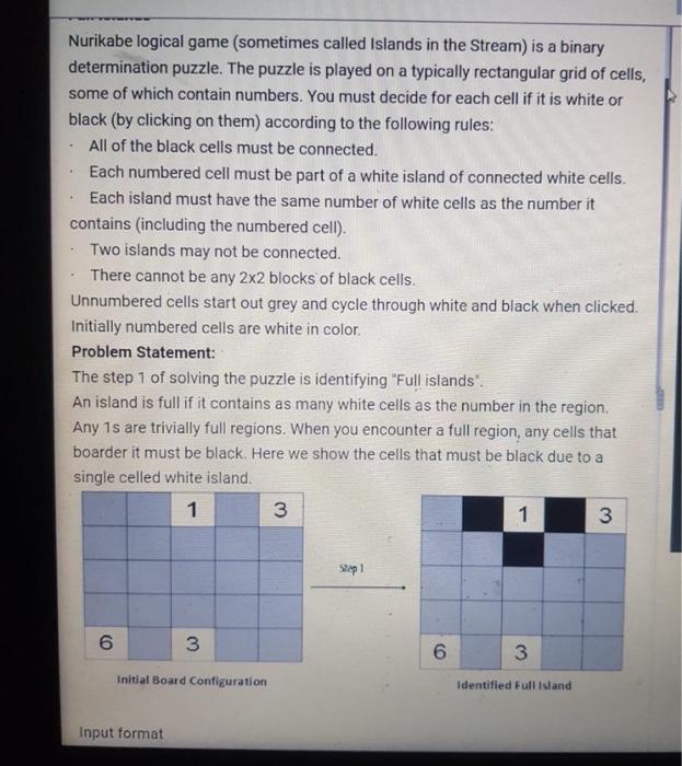 Solved Nurikabe logical game (sometimes called Islands in | Chegg.com