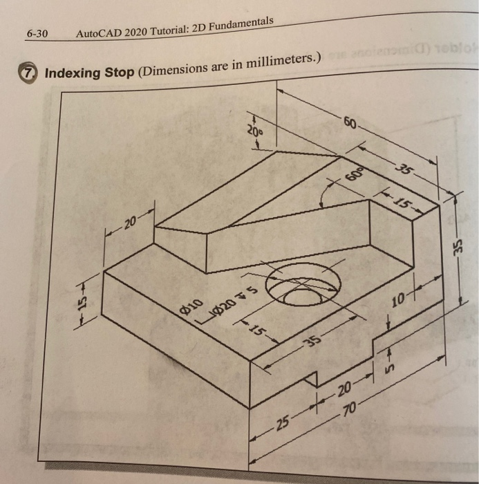 Solved mdexing Stop (Dimensions are in millimeters.) 15 | Chegg.com