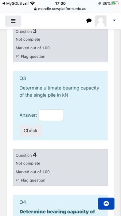 Solved MySOLS. 7 36% E 17:00 moodle.uowplatform.edu.au | Chegg.com