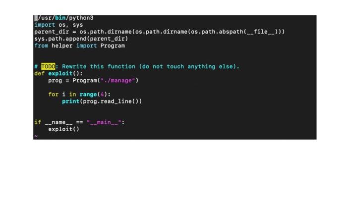 Solved have to correct code 'manage' in the last page by | Chegg.com
