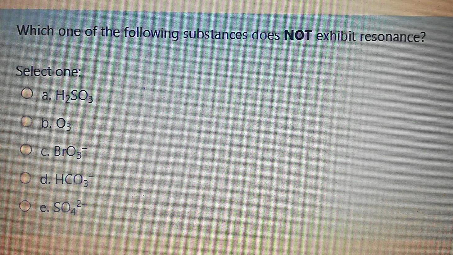 Solved Which one of the following substances does NOT | Chegg.com
