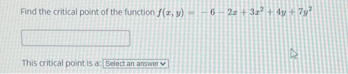 Solved Suppose that f(x,y)=e−4x2−y2+x+y Then the maximum | Chegg.com