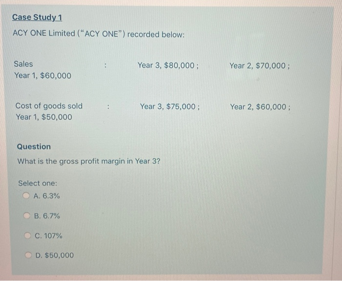 Solved Case Study 1 ACY ONE Limited ("ACY ONE") recorded | Chegg.com