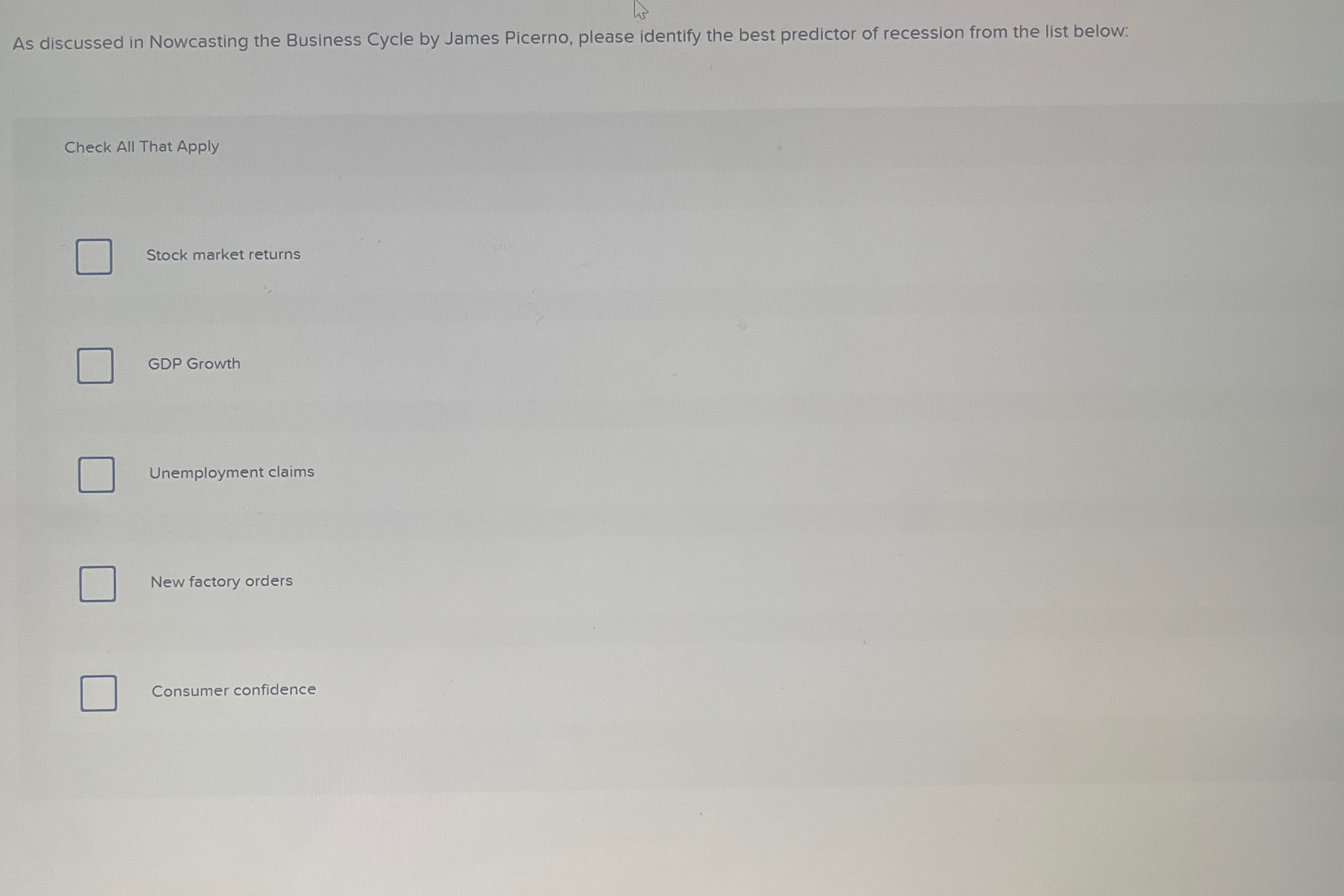 Solved As discussed in Nowcasting the Business Cycle by | Chegg.com
