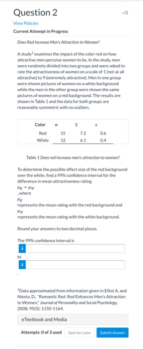 Solved Question 2 --/1 View Policies Current Attempt in | Chegg.com