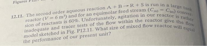 12.11. The second order aqueous reaction A+B→R+S is | Chegg.com