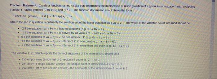 Solved Problem statement: Create a function named tclip that | Chegg.com
