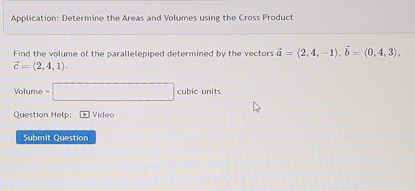 Solved Application: Determine the Areas and Volumes using | Chegg.com