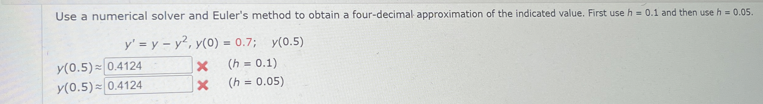 Solved Use a numerical solver and Euler's method to obtain a | Chegg.com