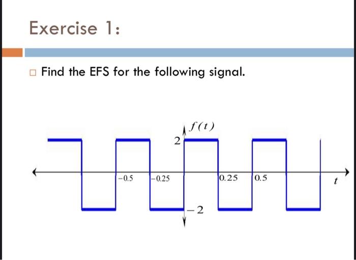 Solved Find the F.T for: f(t)=sinωotFind the EFS for the | Chegg.com