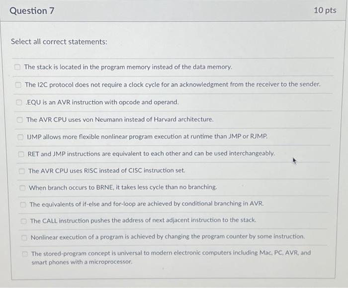 Solved Select all correct statements: The stack is located | Chegg.com