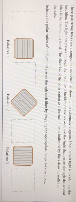 Solved Three polarizing filters are arranged in a sequence, | Chegg.com