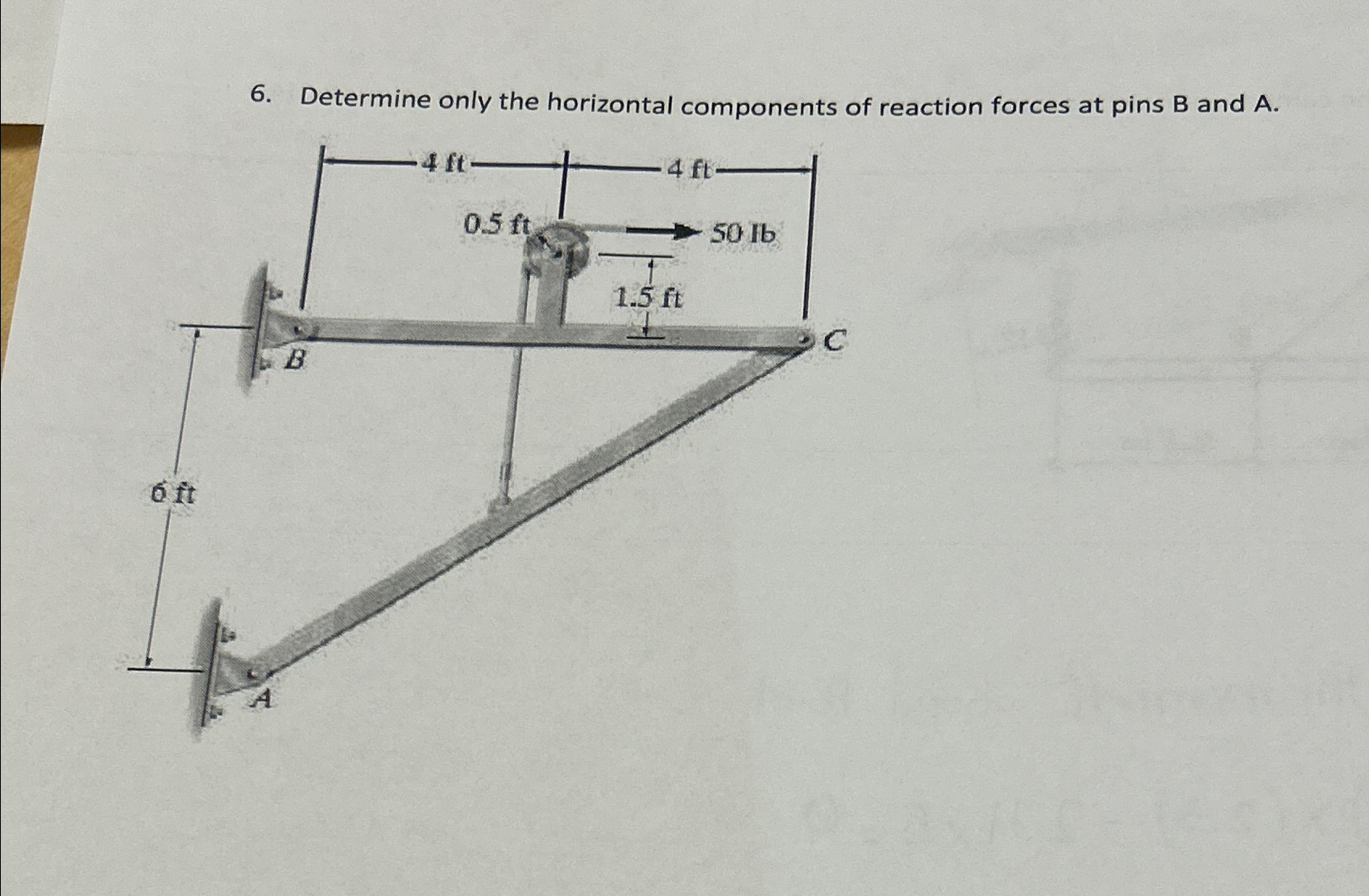 Solved Determine only the horizontal components of reaction | Chegg.com