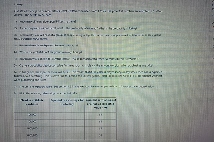 Solved Lottery One state lottery game has contestants select | Chegg.com