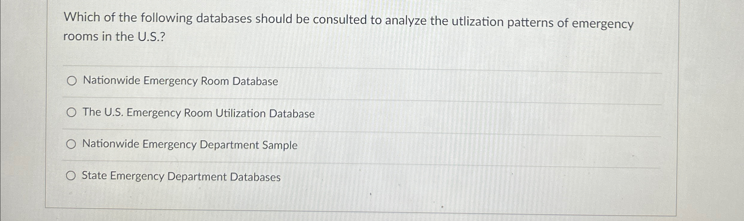 Solved Which of the following databases should be consulted | Chegg.com