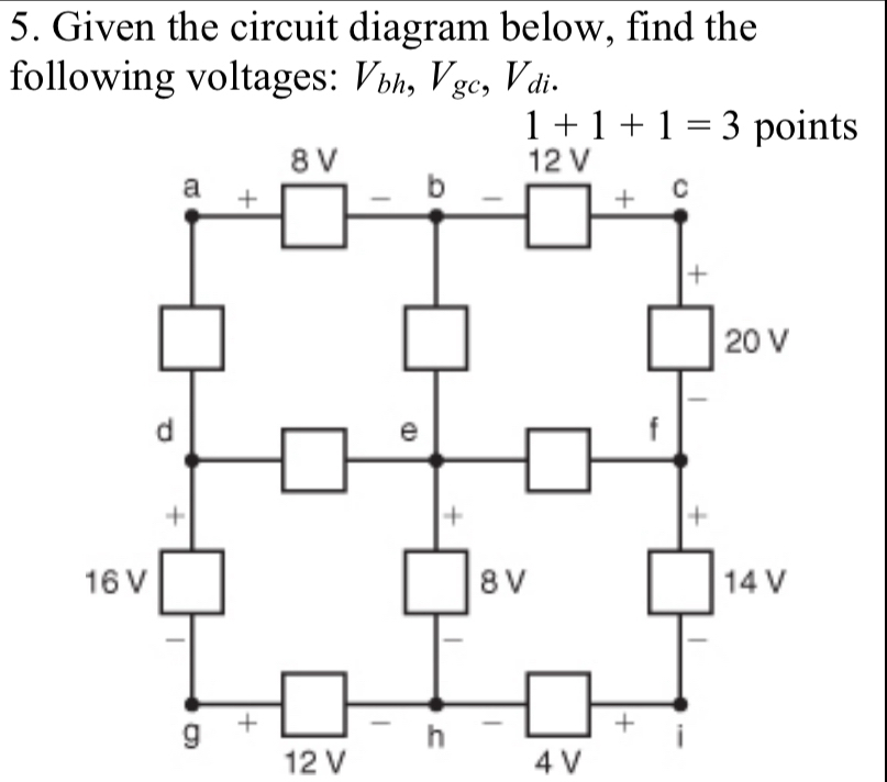 Solved Given the circuit diagram below, find thefollowing | Chegg.com