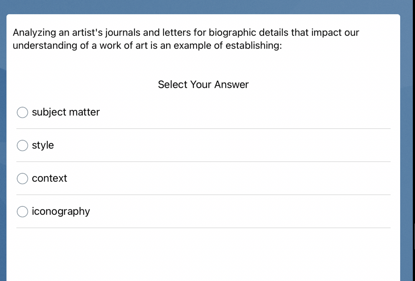 Solved Analyzing an artist's journals and letters for | Chegg.com