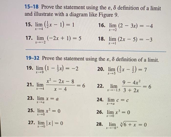 Solved 15-18 Prove the statement using the e, d definition | Chegg.com