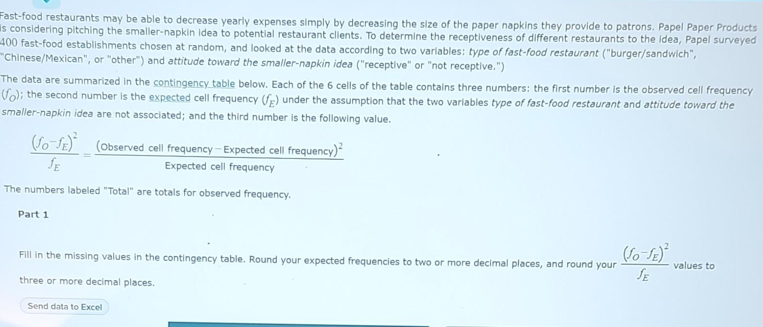Solved Fast-food restaurants may be able to decrease yearly | Chegg.com