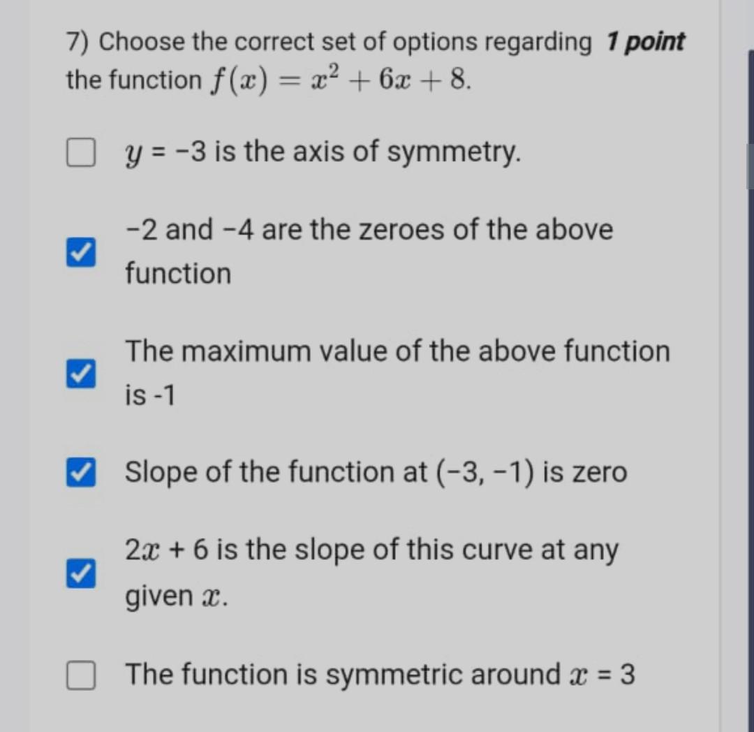 Solved Choose the correct set of options regarding 1 point | Chegg.com