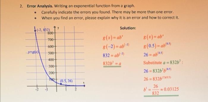 Solved 2. Error Analysis. Writing an exponential function | Chegg.com