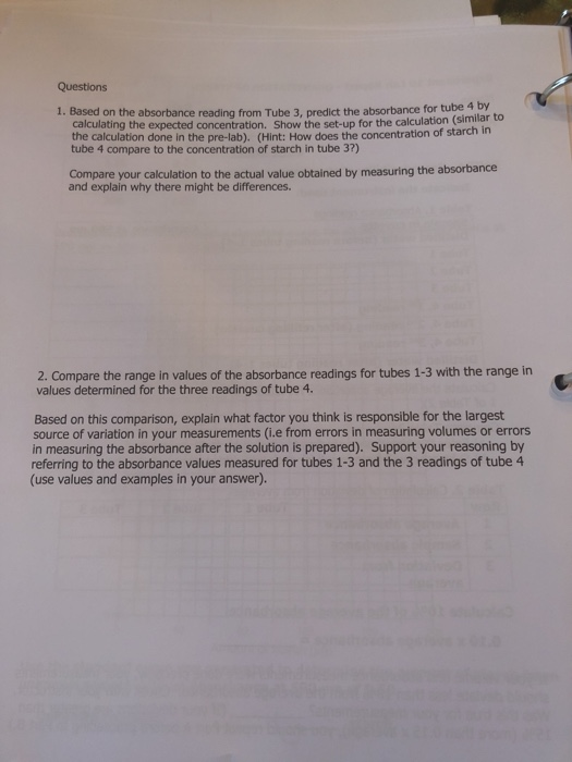 Solved Experiment 10 Lab Report - QUANTITATION OF STARCH | Chegg.com