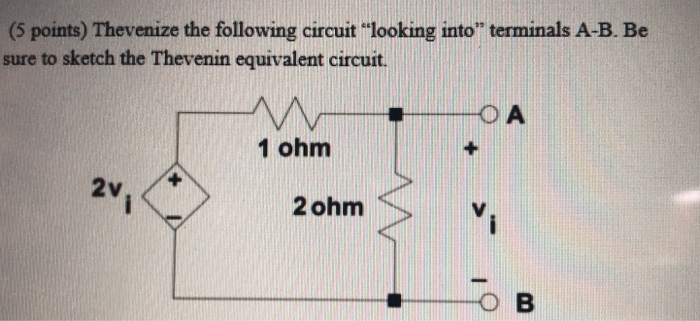 Solved (5 points) Thevenize the following circuit "looking | Chegg.com