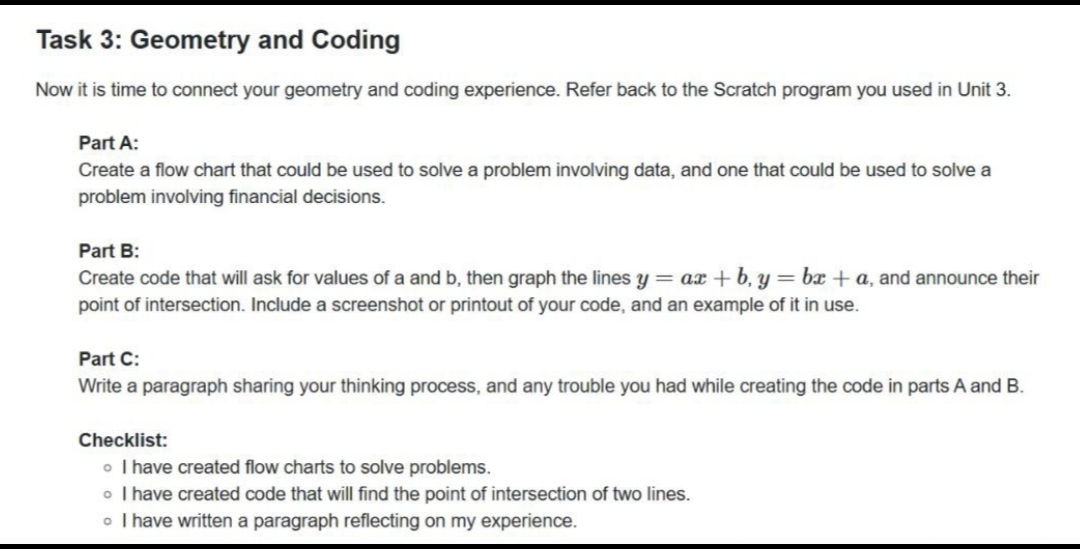 Solved Task 3: Geometry and CodingNow it is time to connect | Chegg.com