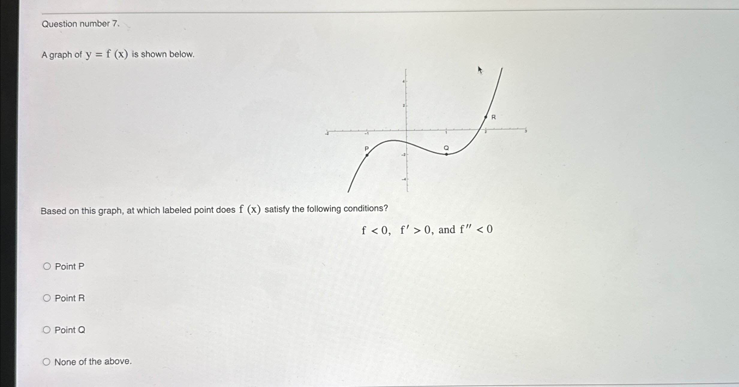 Solved Question number 7.A graph of y=f(x) ﻿is shown | Chegg.com