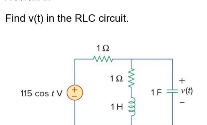 Solved Find v(t) in the RLC circuit. | Chegg.com