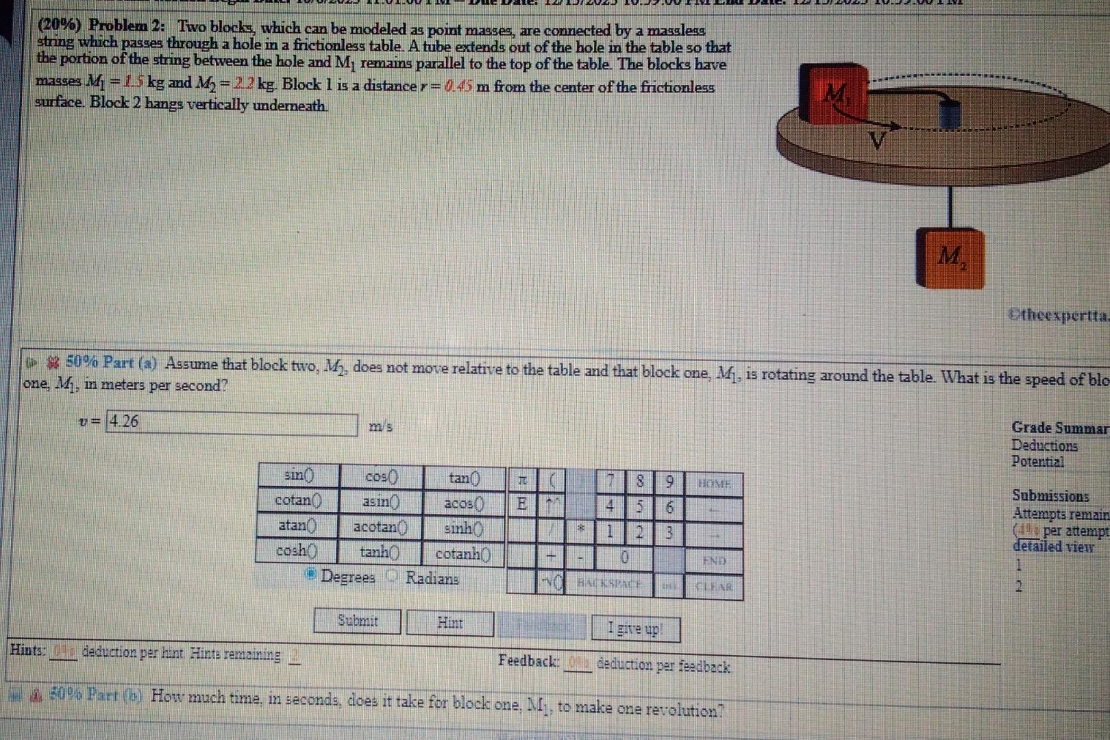 Solved (20\%) Problem 2: Two blocks, which can be modeled as | Chegg.com