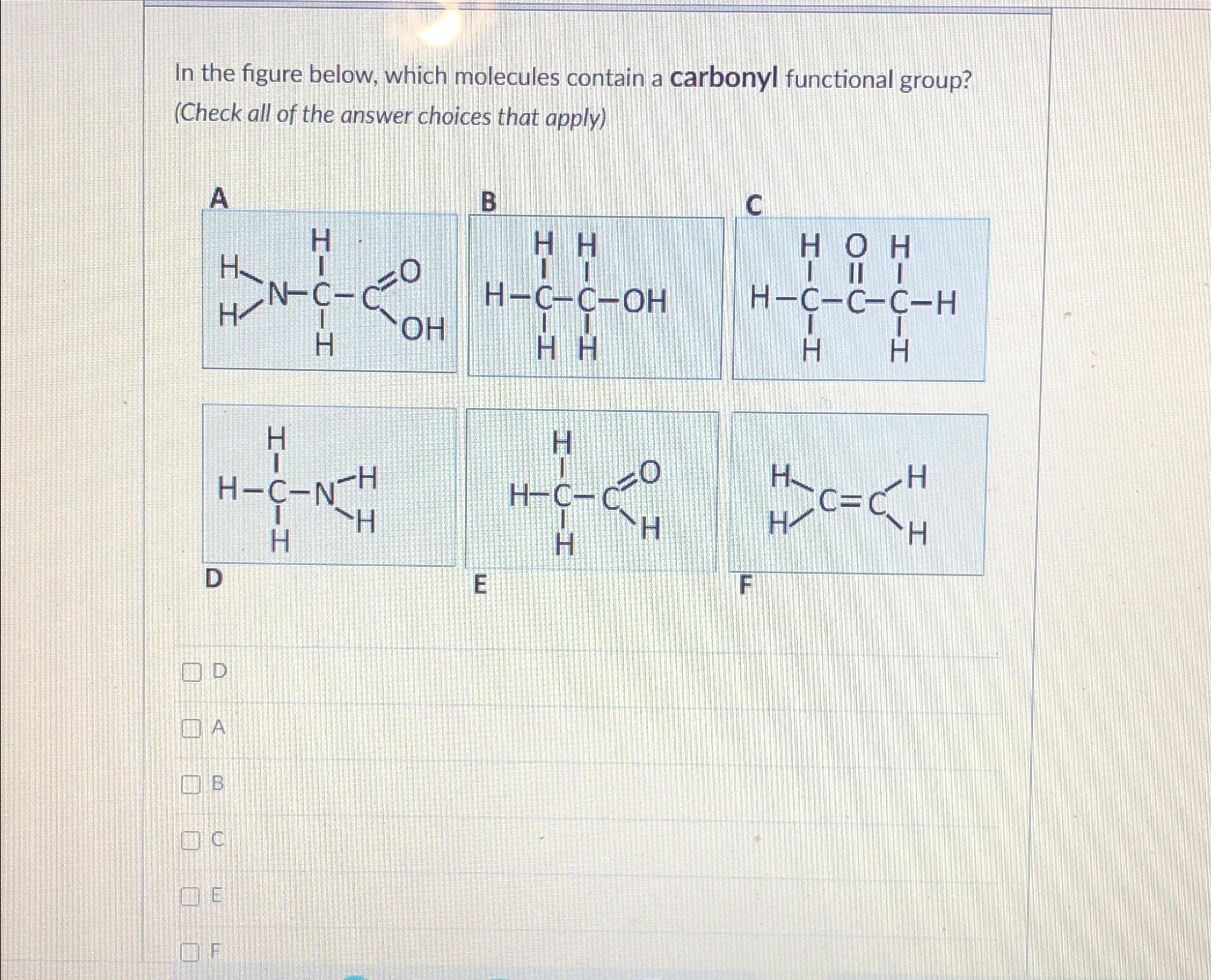 Solved In the figure below, which molecules contain a | Chegg.com