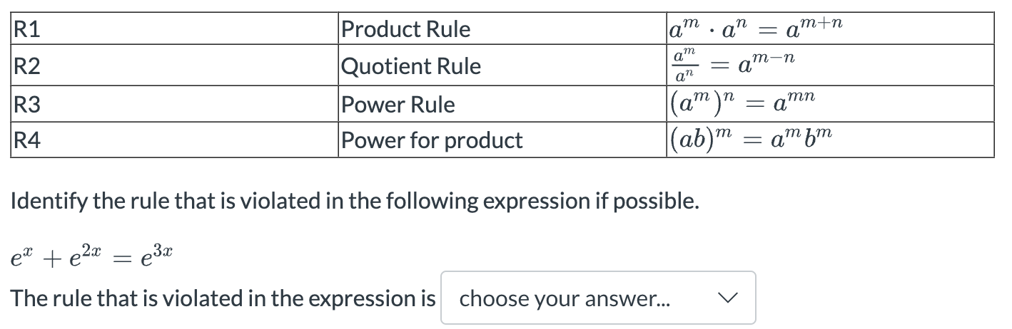Solved Identify the rule that is violated in the following | Chegg.com