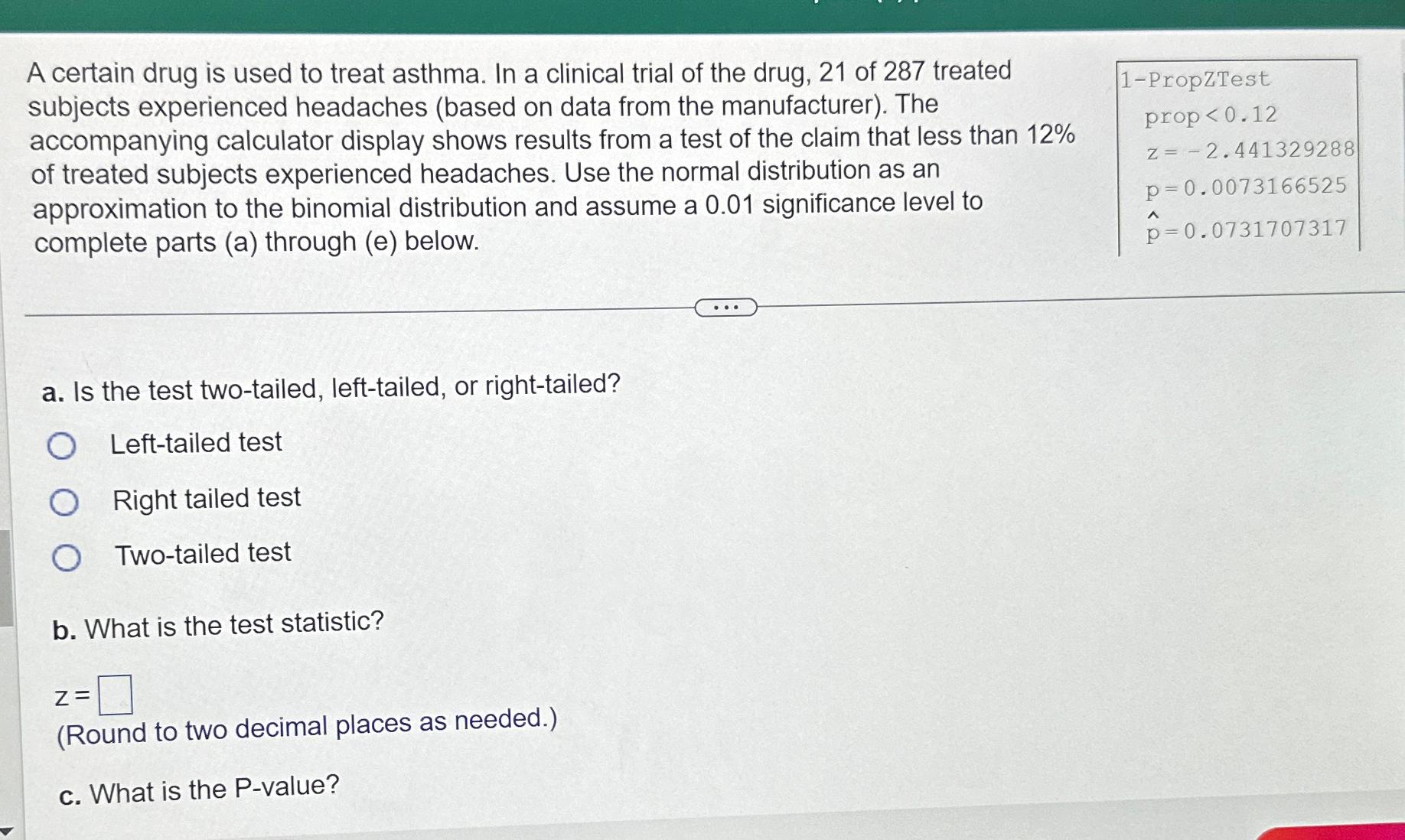 Solved What is null hypothesis?Decide whether to reject the | Chegg.com