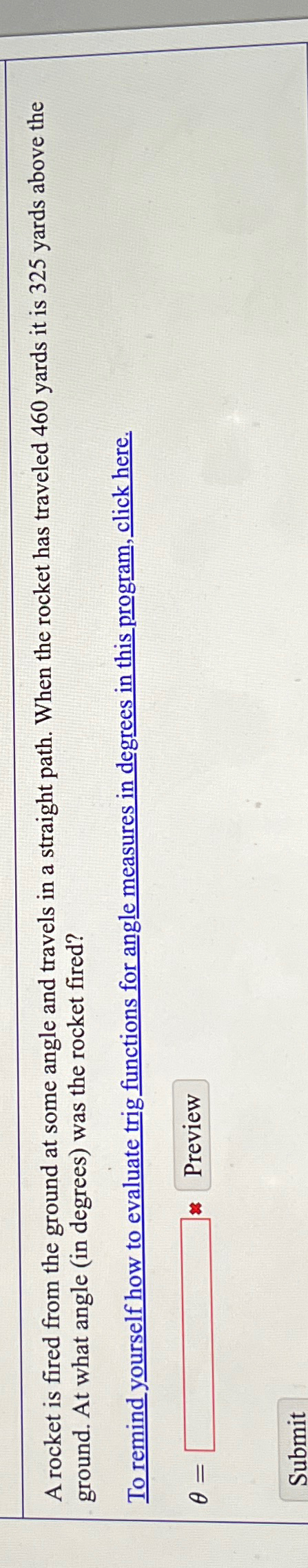 Solved A rocket is fired from the ground at some angle and | Chegg.com