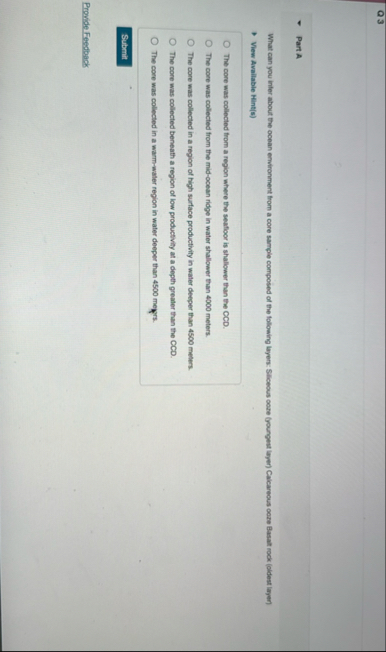 Solved Q 3Part AWhat can you infer about the ocean | Chegg.com