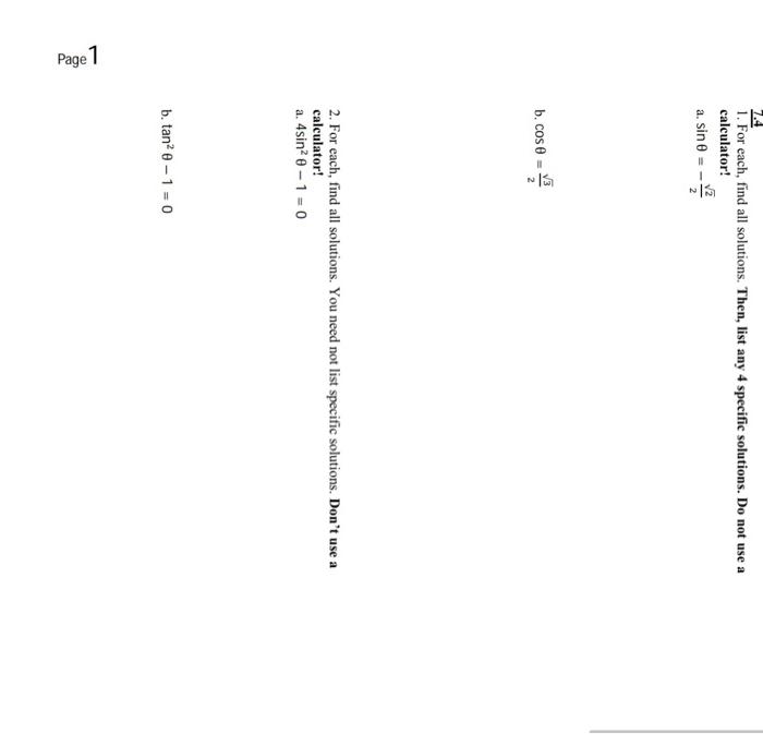 Solved 1.7.4 For each, find all solutions. Then, list any 4 | Chegg.com