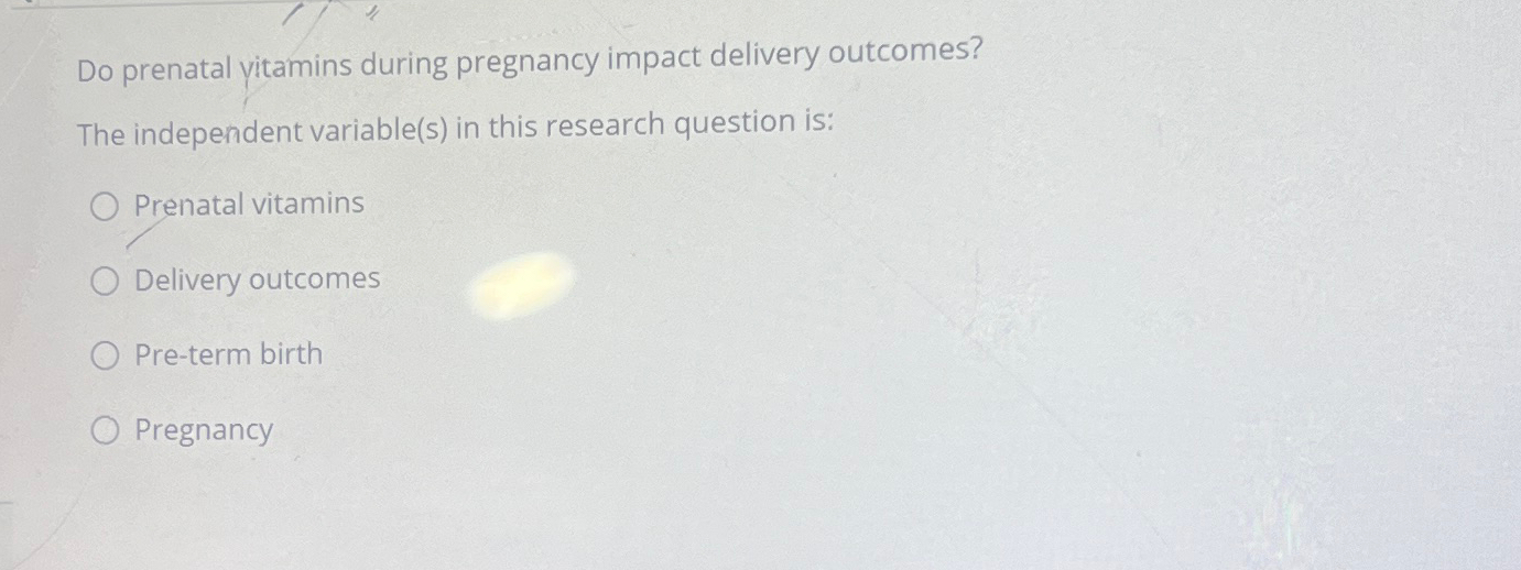 Solved Do prenatal yitamins during pregnancy impact delivery | Chegg.com