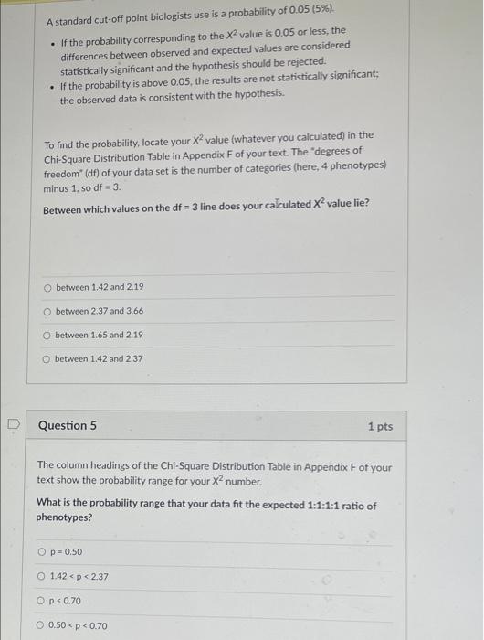 A standard cut-off point biologists use is a | Chegg.com