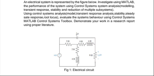 Solved An electrical system is represented by the figure | Chegg.com